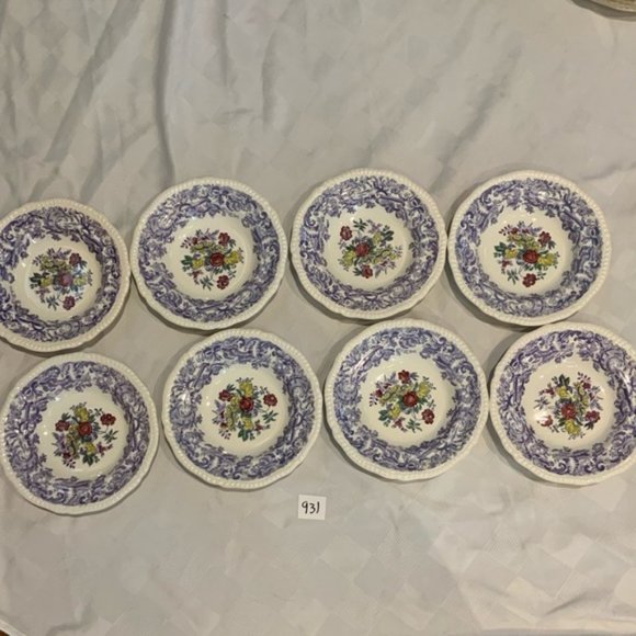 Spode | Dining | Vintage Spode Purple China 8 In Soup Bowl Set | Poshmark